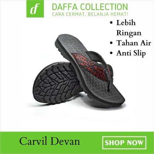 Jual Sandal Carvil Pria Original Sendal Jepit Cowok Carvil Devan- M Hitam M - 42 - Kab. Ngawi ...