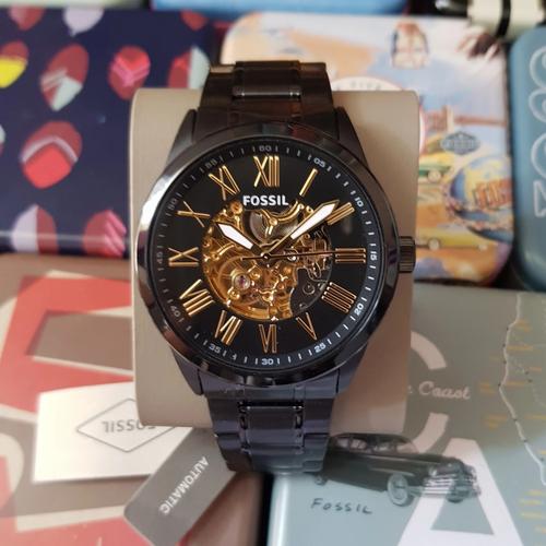 Jual Jam Matic Fossil BQ2092 Flyn Automatic Black Stainless Steel Watch ...