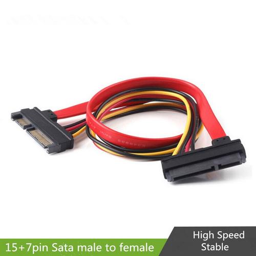 Jual KABEL SATA 15pin + 7pin MALE TO FEMALE HDD SSD POWER COMBO ...