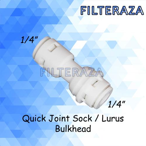 Jual Quick Joint Connector RO Sock / Lurus Bulkhead Union 1/4" x 1/4 ...