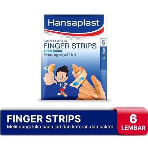 Jual PLESTER LUKA JARI HANSAPLAST PLASTER FINGER STRIPS ISI 6 ELASTIS ...