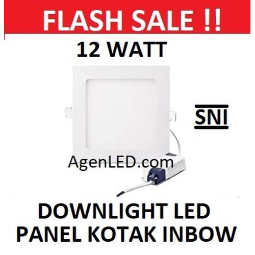 Jual Lampu Downlight LED Panel 12W Putih 12 W Watt 12Watt Tipis KOTAK Inbow - Putih - Jakarta ...