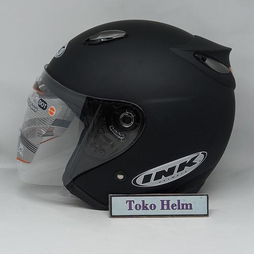 Jual helm INK halfface INK centro black doff 100% original INK - hitam ...