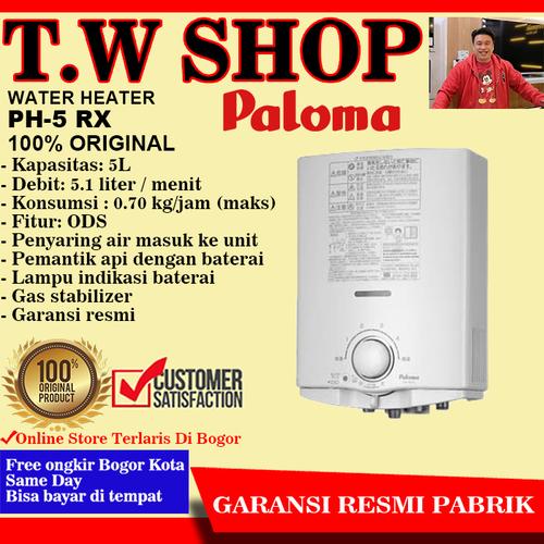 Jual Waterhater gas Paloma PH 5 RX//5 liter pemanas Gas LpG - Kota Bogor - T.W Shop | Tokopedia