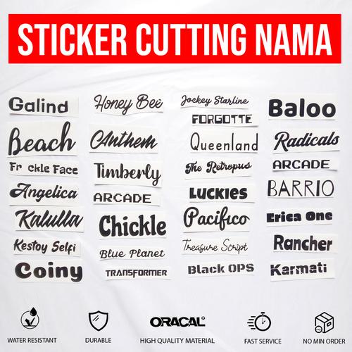Jual Sticker Cutting Nama Tulisan Bebas Custom Desain Logo Stiker ...