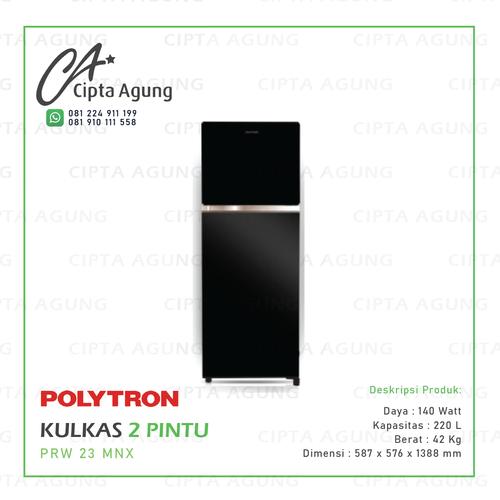 Jual KULKAS 2 PINTU 220 L POLYTRON BELLEZA JUMBO PRW 23 MNX GLASS [BDG ...
