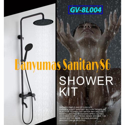 Jual Kran tiang shower panas dingin/kran shower COLUMN hitam - Jakarta ...