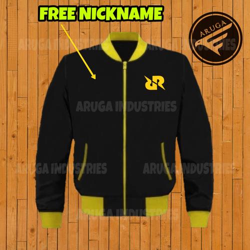 Jual Jaket Bomber Gaming RRQ Free Nickname - Hitam Kuning, S - Kab ...