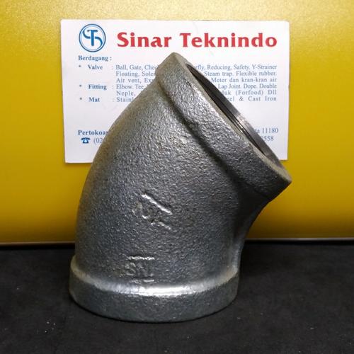 Jual Elbow drat dalam/knee drat galvanis 45°D " 1½ inch " - Jakarta ...