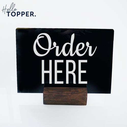 Jual Order Here Sign Standing Kayu | Sign Meja Order Here - Jakarta ...