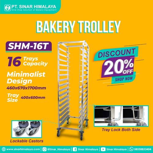 Jual Troley Roti 16 Rak Bakery Trollet 16 Tray Rak Roti 16 Loyang ...