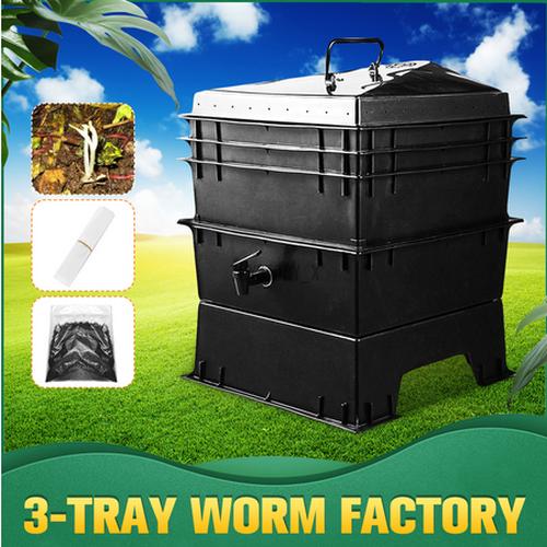 Jual 3-Tray Worm Factory Farm Compost Bin Set Composter Box Garden ...