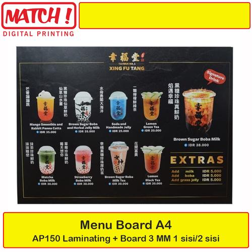 Jual CETAK MENU BOARD, PAPAN MENU ART CARTON 260+ BOARD+LAMINATING ...