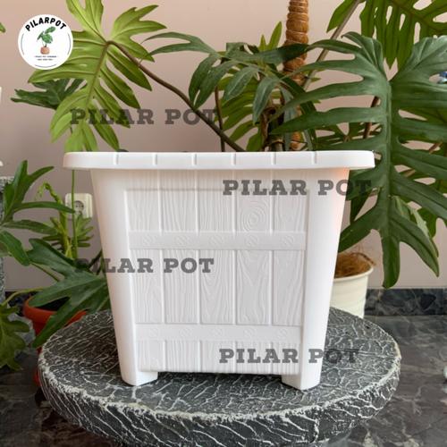 Jual pot bunga tanaman gentong lovenia KOTAK putih 30 - lovenia PSG ...