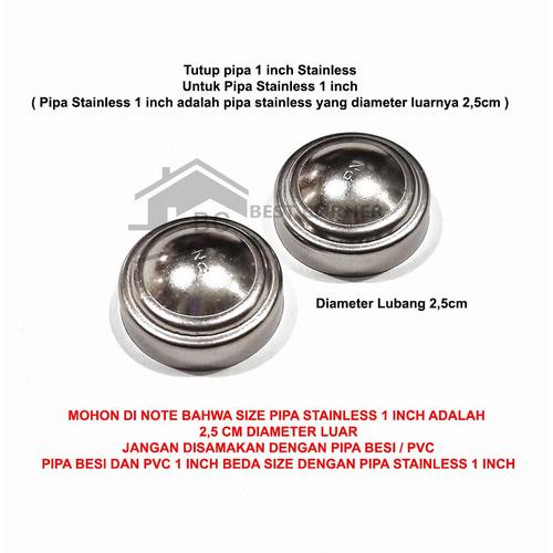 Jual Tutup Pipa Bulat Stainless 1 Inch ( 2,5 cm ) / Tutup pipa ...
