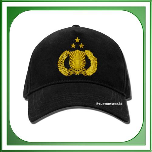 Jual Topi Polri Polisi Indonesia Black - tribrata gold - Jakarta ...