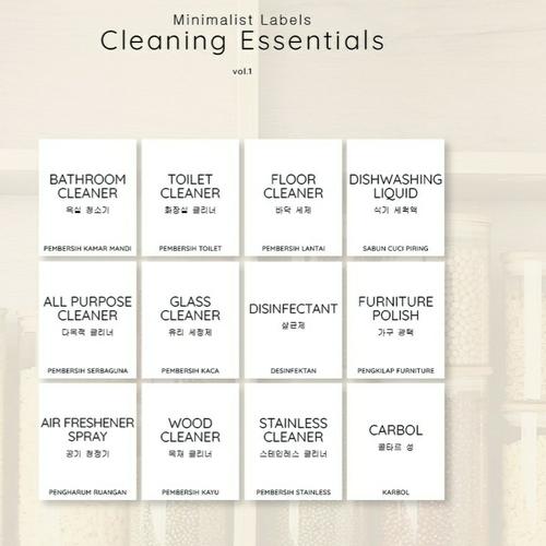 Jual Label/Sticker Cleaning Essentials/Alat Kebersihan Aesthetic - Kota ...