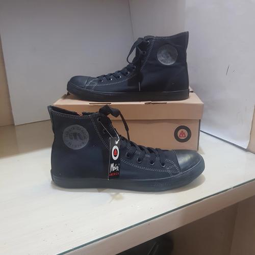 Jual Sepatu Sekolah Motix School Hi Slim Black/Black Canvas - Kota ...