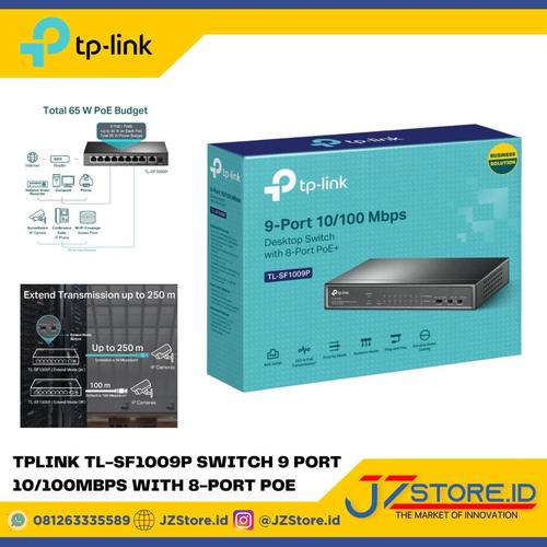 Jual TPLink TL-SF1009P Switch 9 Port 10/100Mbps with 8-Port PoE + 1 Uplink - Kota Medan - JZTECH ...