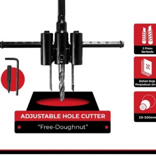 Jual Adjustable Hole Cutter Adjustable Circle Hole Saw Cutter 30 - 300 ...
