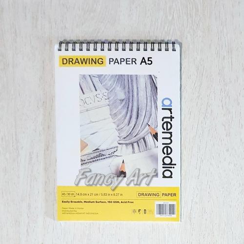 Jual Artemedia Drawing Paper Sketch Book A5 Wirebound 150gsm Kertas ...