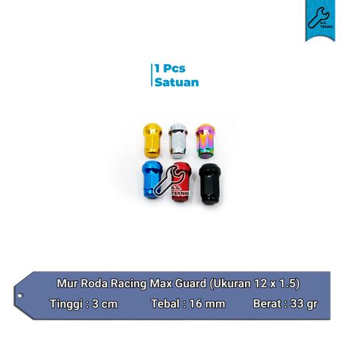 Jual SATUAN Mur roda racing Max Guard warna 12x1.5 / 1.25 tambahan ...