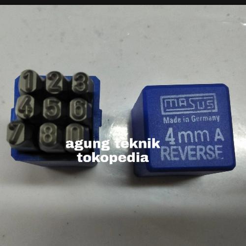 Jual Angka ketok 4mm Terbalik number stamp mirror nomor 4 mm reverse ...
