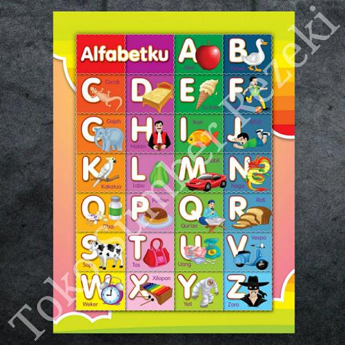 Jual Poster Figure Huruf Abjad Alfabet Karakter Karton Paper Canvas ...