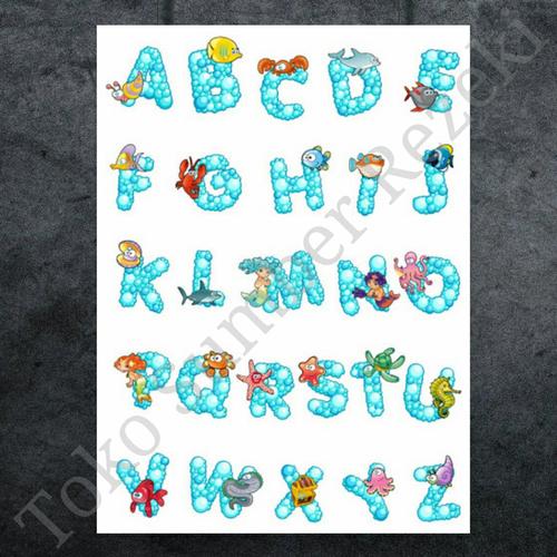 Jual Poster Anak Huruf Abjad Alfabet Karakter Karton Paper Cartoon ...