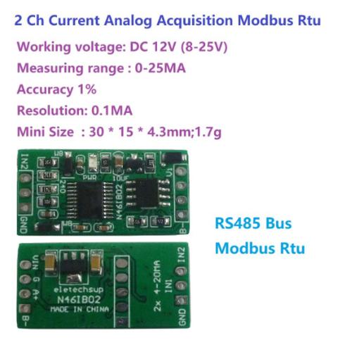 Jual Analog Converter 4-20MA to RS485 2 Channel DC 12V 0-25MA - No PIN ...