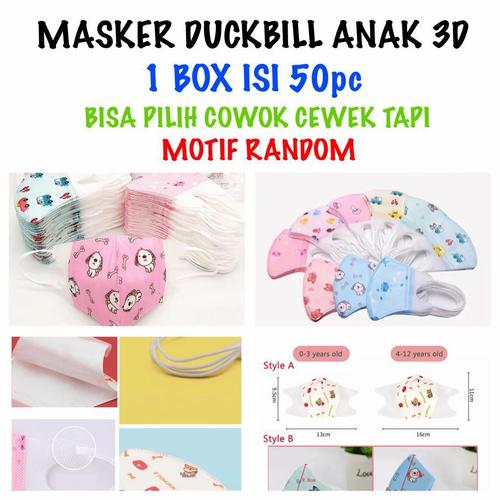 Jual MASKER 3PLY 3D GAMBAR ANAK MASK CAREION DUCKBILL ANAK MOTIF 50 ...