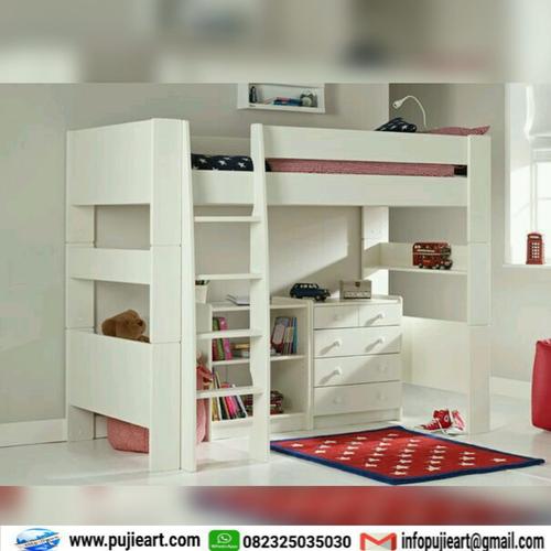 Jual bunk bed anak set lemari kecil, ranjang kasur tingkat 1 anak ...