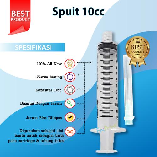 Jual Spuit 10cc Syringe 10cc Suntikan Tinta 10ml Spuid Ukuran 10ml ...