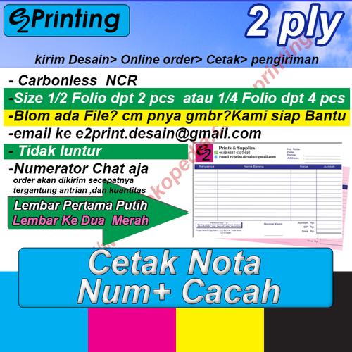 Jual Cetak Nota bon 2ply Cacah/Perforasi - Kota Tangerang Selatan ...