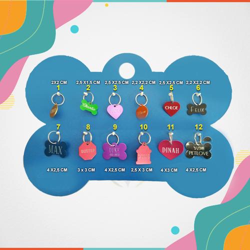 Jual Dog Cat Name tag / tag nama anjing kucing untuk one side - Jakarta ...