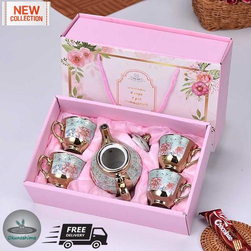 Jual 5 in 1 European Style Tea Set 1 Teko dan 4 Cangkir Set Keramik ...