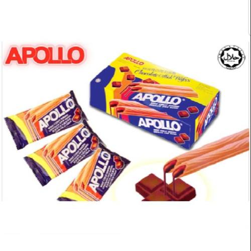 Jual Apollo Wafer Stick Chocolate Pandan Strawberry Wafer Stick Coklat ...