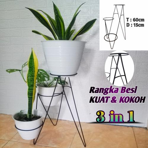 Jual Rangka Standing Besi Tinggi 60cm Diameter 15 lingkar 3 - Hitam ...