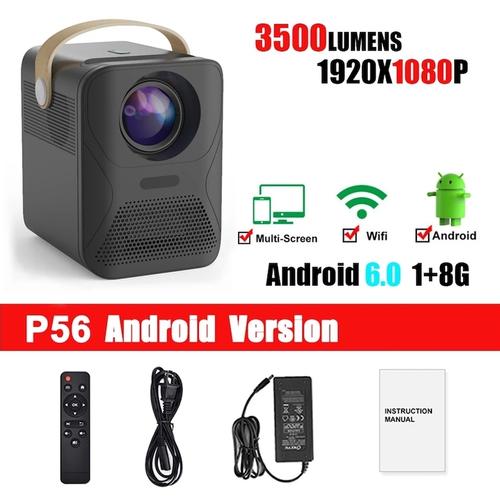 Jual SALANGE X6 P56 Mini Projector 1080p 3500lumen Android 6.0 BLACK ...