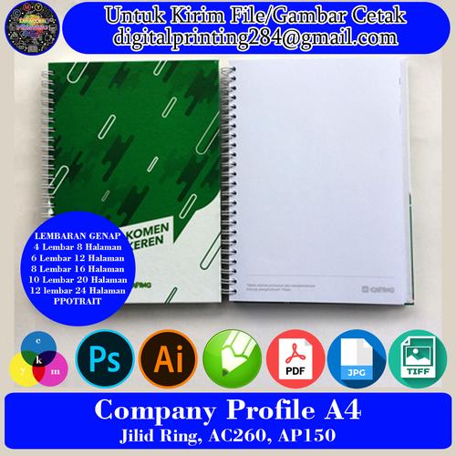 Jual Cetak Company Profile A4 Jilid Ring Hal Genap - 12 Lembar, Cover ...