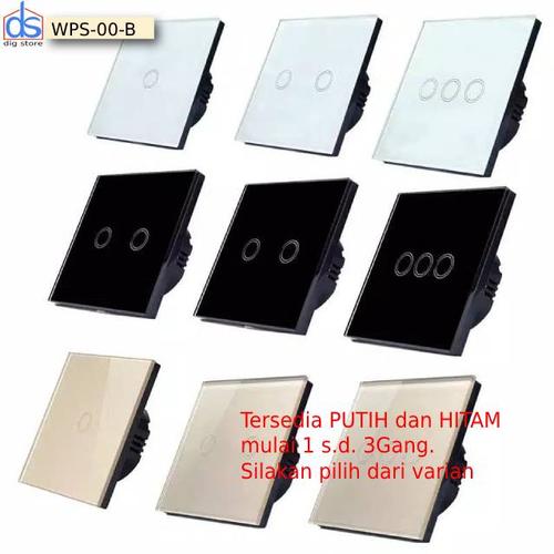 Jual Wall Panel Switch Saklar Dinding Saklar Sentuh N - 1Gang-Black ...