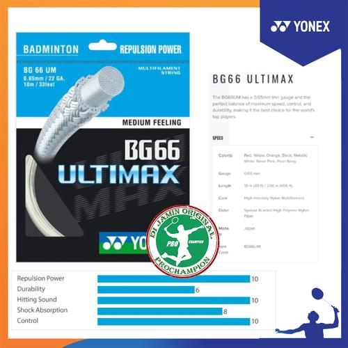 Promo SENAR BADMINTON - YONEX BG66 BG 66 ULTIMAX - ORIGINAL - NEON PINK ...