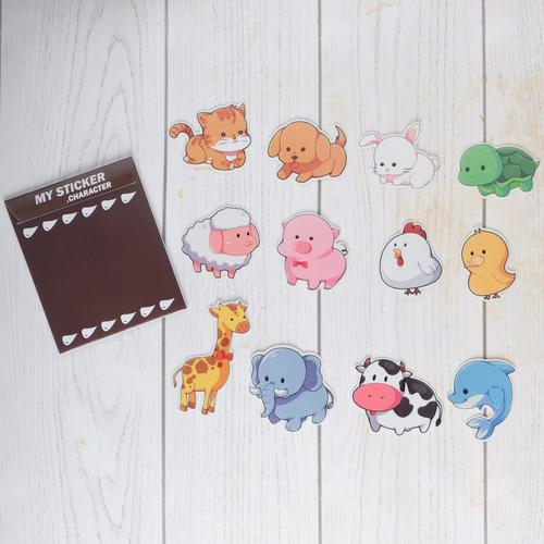 Jual Sticker Lucu Hewan Karakter Kucing Anjing Sapi Babi Ayam - Gajah ...
