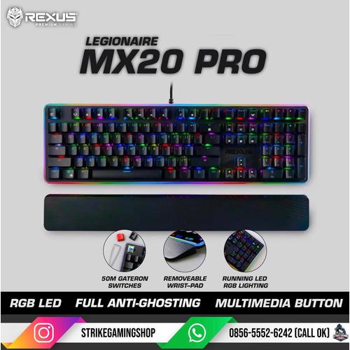 Jual REXUS LEGIONARE MX20 PRO RGB MECHANICAL GAMING KEYBOARD - BLUE ...