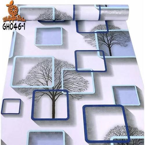 Jual Wallpaper Sticker Dinding 3D Kotak Biru WallSticker Walpaper ...