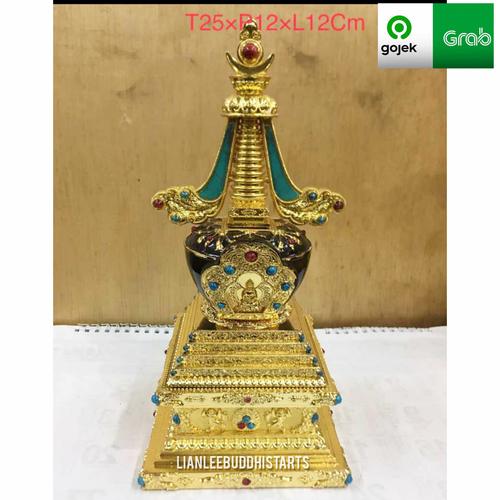 Jual stupa relik sarira Buddha kuningan uk 25 cm - Jakarta Utara - Lian ...