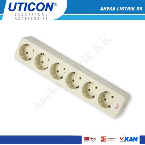 Jual UTICON STOPKONTAK ARDE 6 LB STOP KONTAK LOBANG 6 LUBANG isi 6 ST-168 - NO BubbleWrap ...