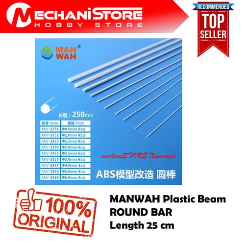 Jual MANWAH Plastic Beam Pla Beam ROUND BAR - Custom Model Kit - MW ...