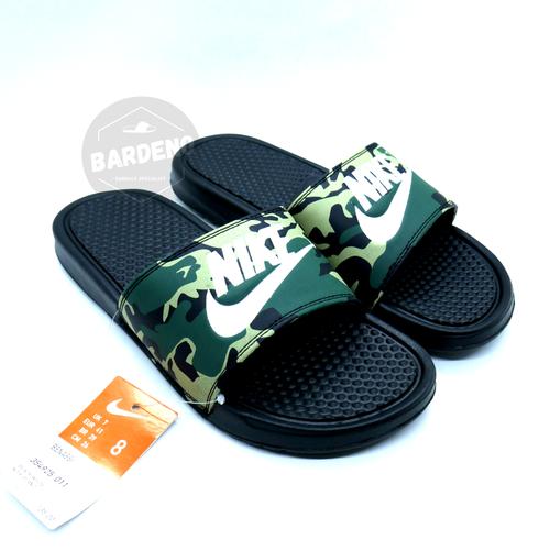 Jual Sandal Nike Benassi Army Brown / Sandal FlipFLop / Sandal Pria ...
