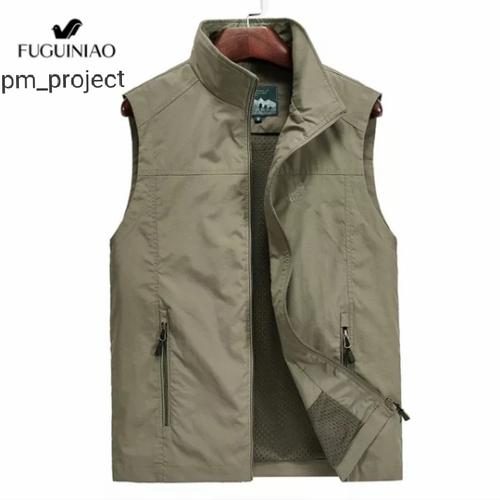 Jual jaket rompi pria/rompi Outdhoor/rompi keren/rompi simple - cream ...